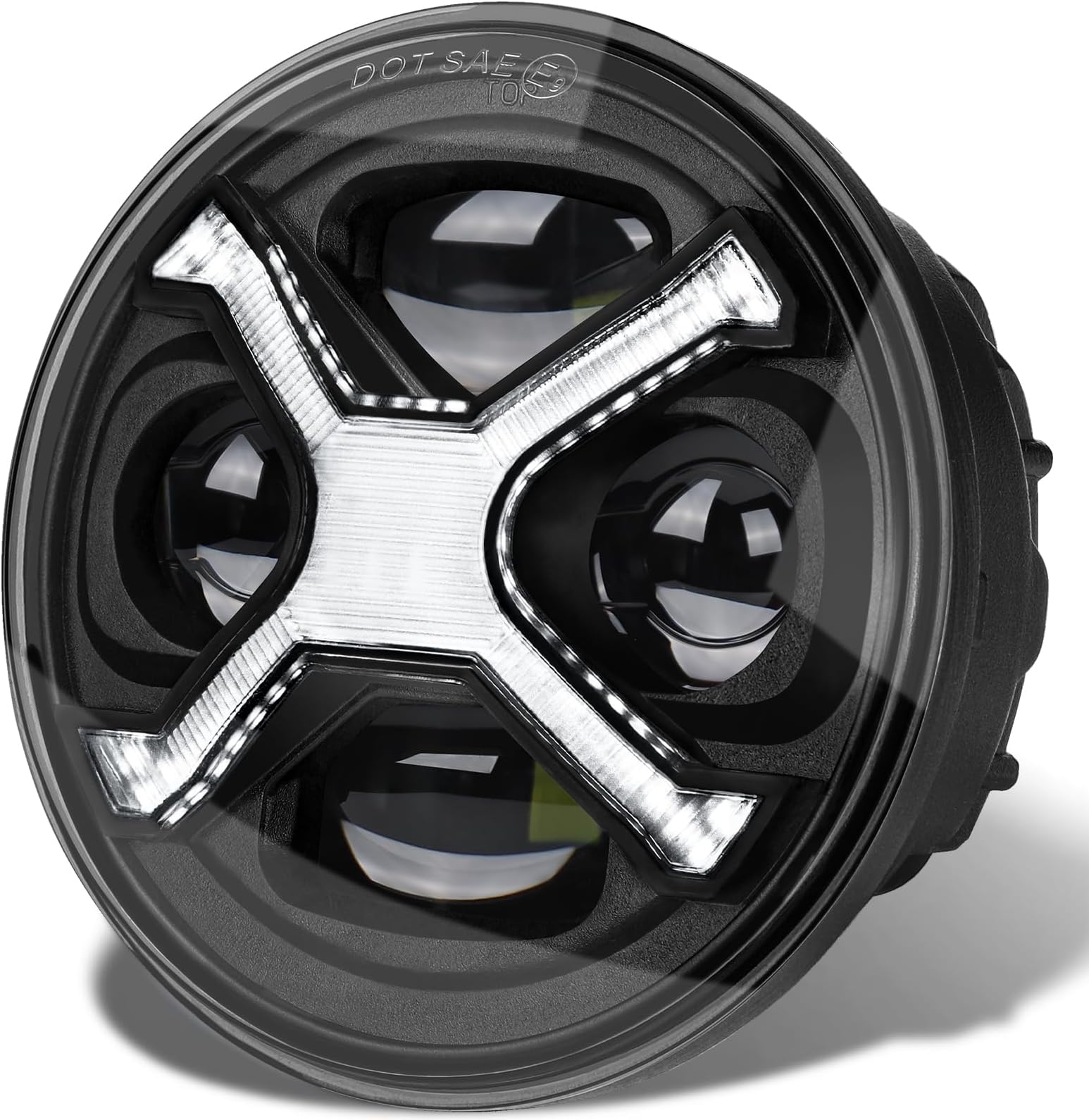 Amazon.com: Drieaco 5-3/4 5.75 Inch LED Motorcycle Headlight with White ...