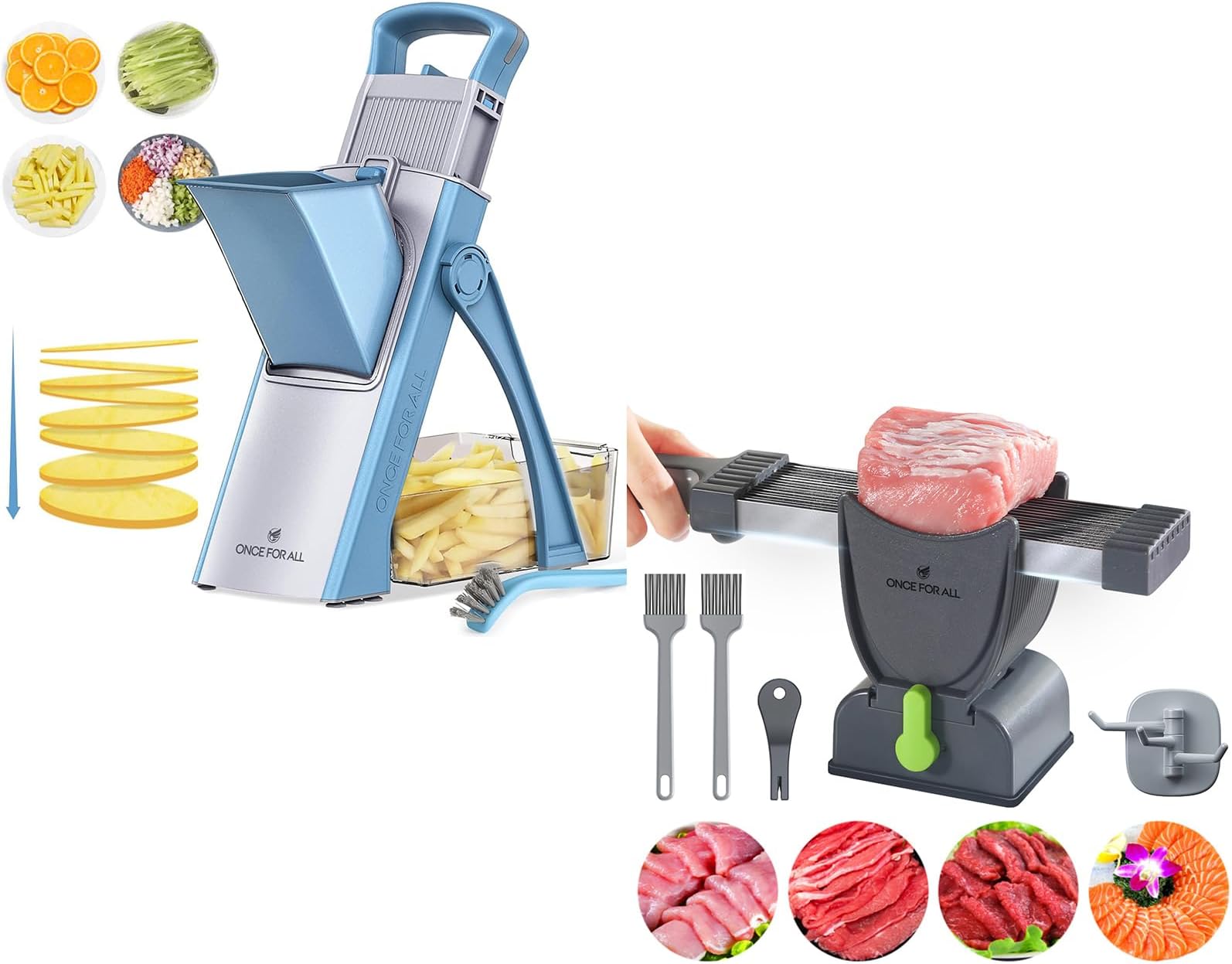Amazon.com: ONCE FOR ALL Upgrade Safe Mandoline Slicer Plus & Fresh ...
