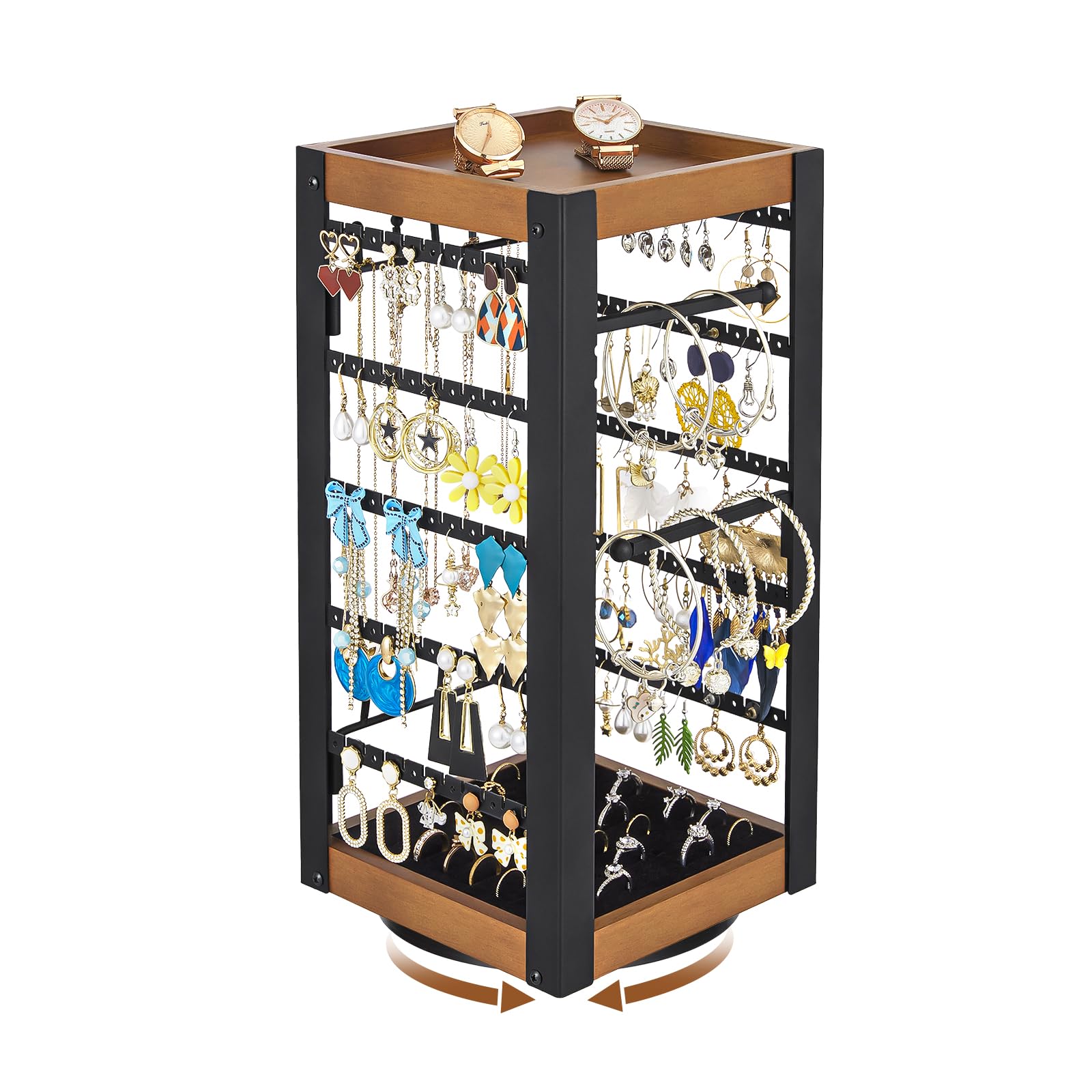 Amazon.com: keomaisyto Rotating Earring Holder, Jewelry Holder ...