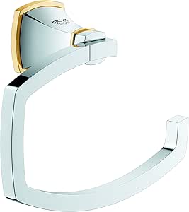 GROHE 40625IG0 Grandera Toilet Roll Holder - Chrome/Gold : Amazon.co.uk: DIY & Tools