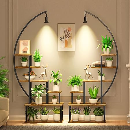 Amazon.com: BACEKOLL Plant Stand Indoor with Grow Lights, 9 Tiered ...