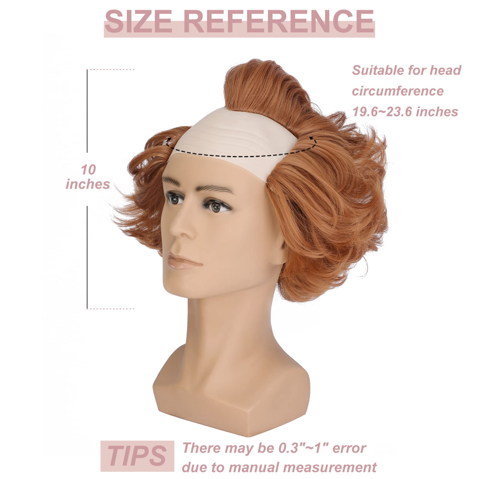 Snapklik.com : Curly Bald Wig For Old Men Ginger Brown Pennywise IT ...