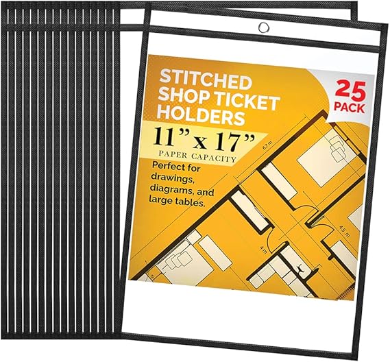 Amazon.com : Stitched Shop Ticket Holders, 11 x 17 Inch, 25 Per Pack ...