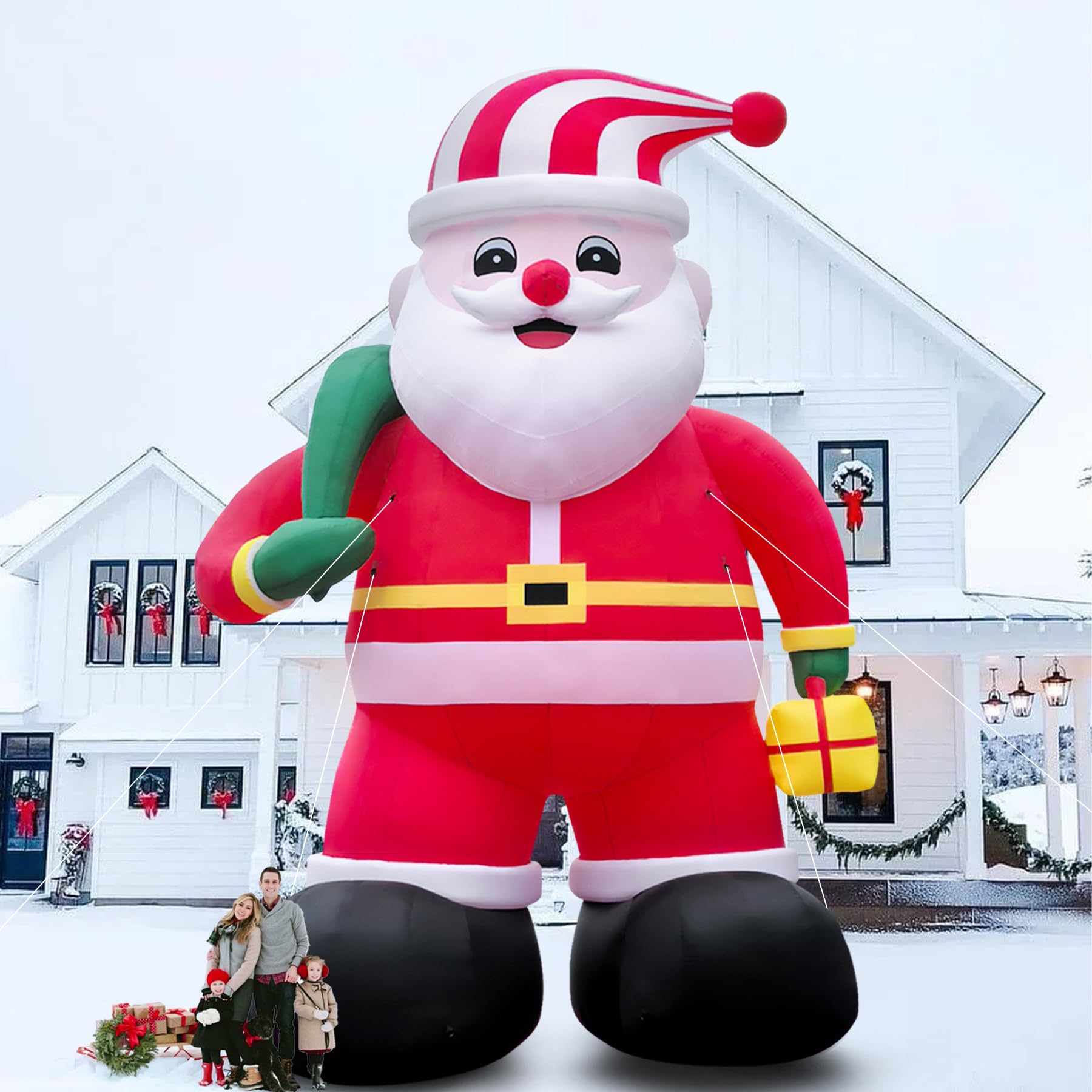 JL-Inflate 20FT Giant Inflatable Santa Claus with Built-in LED Light ...