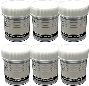 Qualicare 6 x 60ML LABELLED SPECIMEN UNIVERSAL WHITE LID POLYPROPYLENE ...