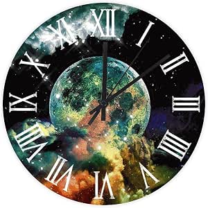Amazon.com: COCOKEN Space Night Universe Wall Clock Universe Stars ...