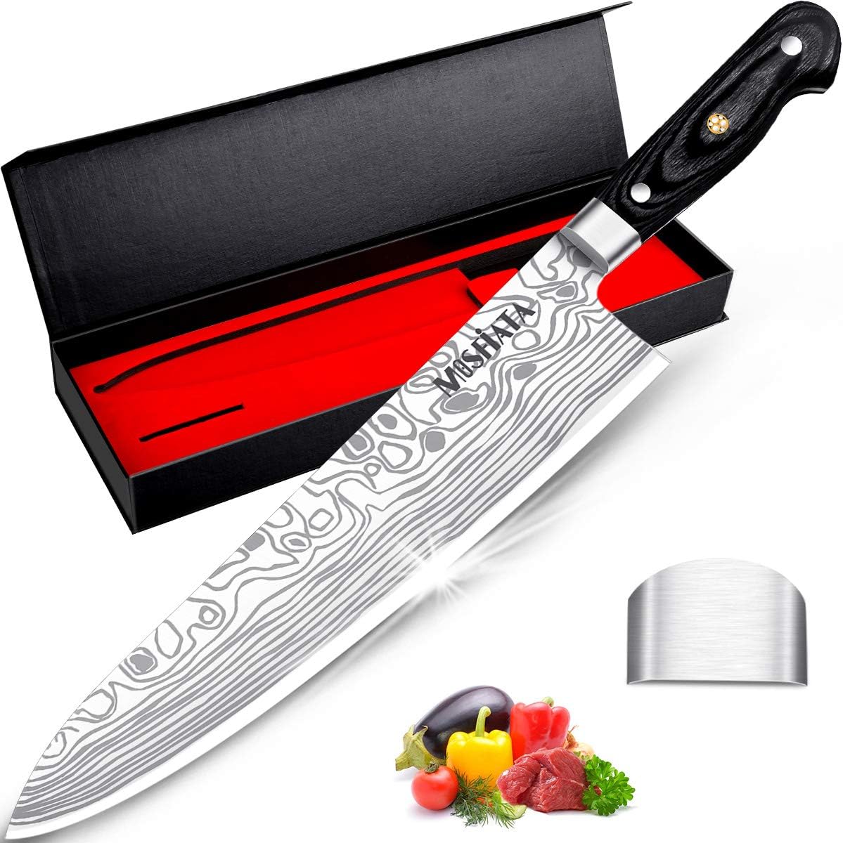 hajegato 7" Super Sharp Chef Knife - Professional Cook Kitchen Knife ...