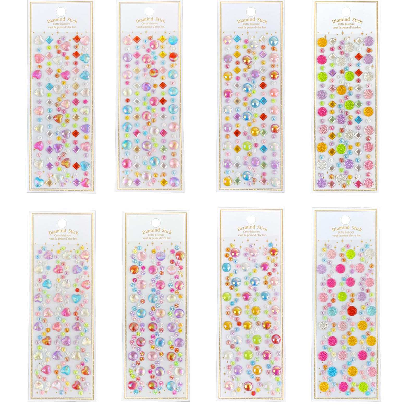Amazon.com: 1036pcs Gem Stickers, Jewels Stickers Self Adhesive ...