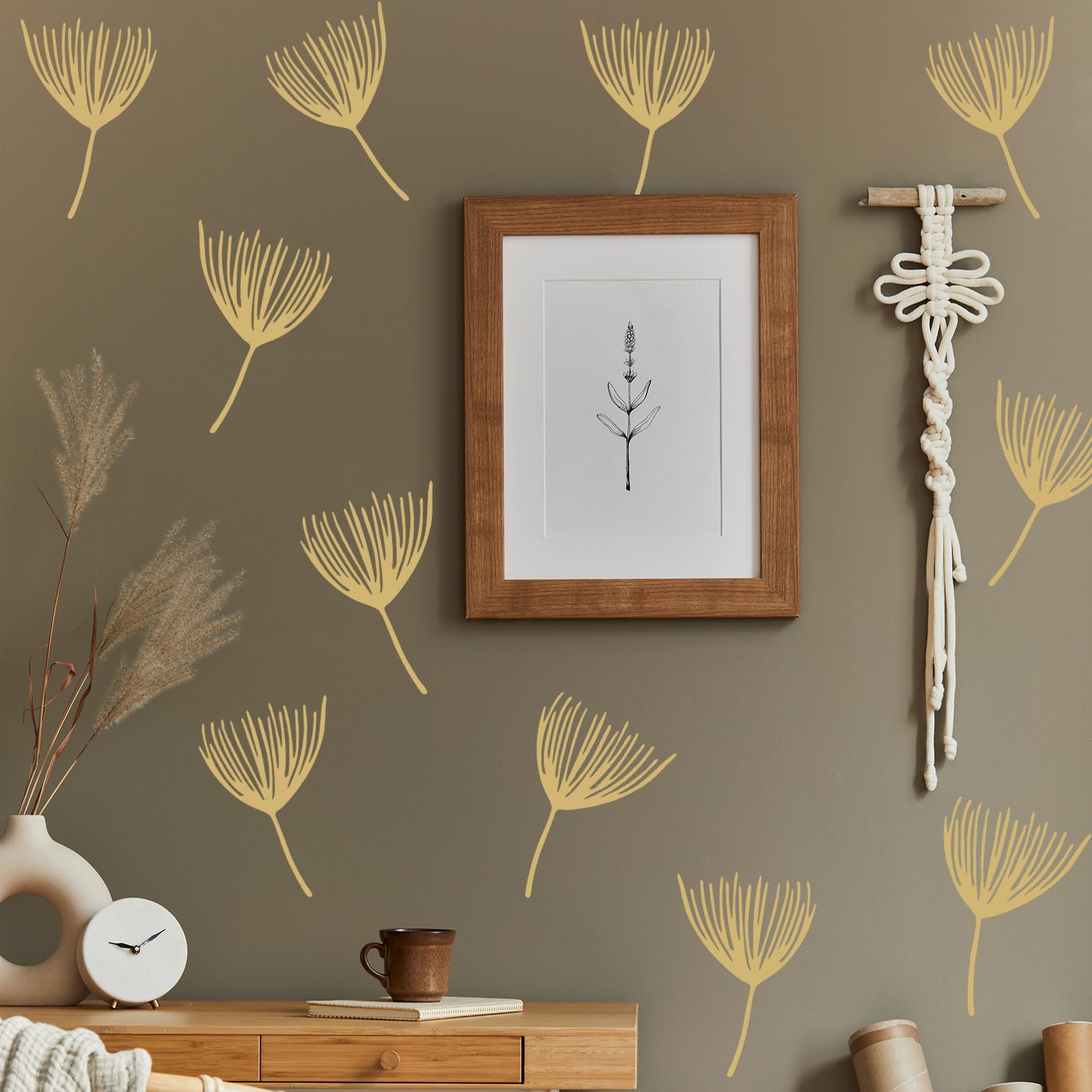 Amazon.com: Dandelion Wall Decals Metallic Gold Vinyl Flower Wall ...