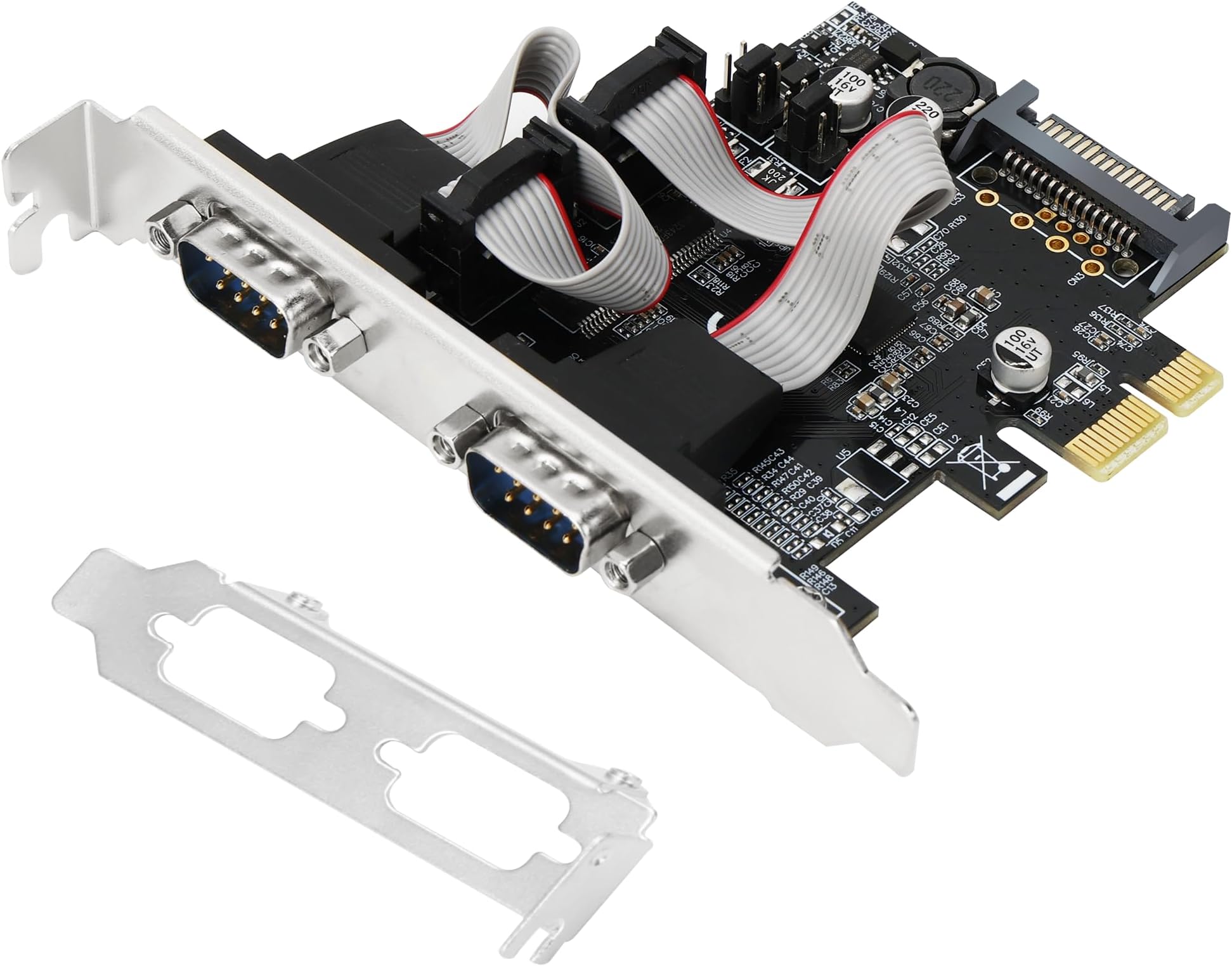 Amazon.com: XRIKUI Dual Port PCI Express RS-232 DB9 Serial Port Card ...