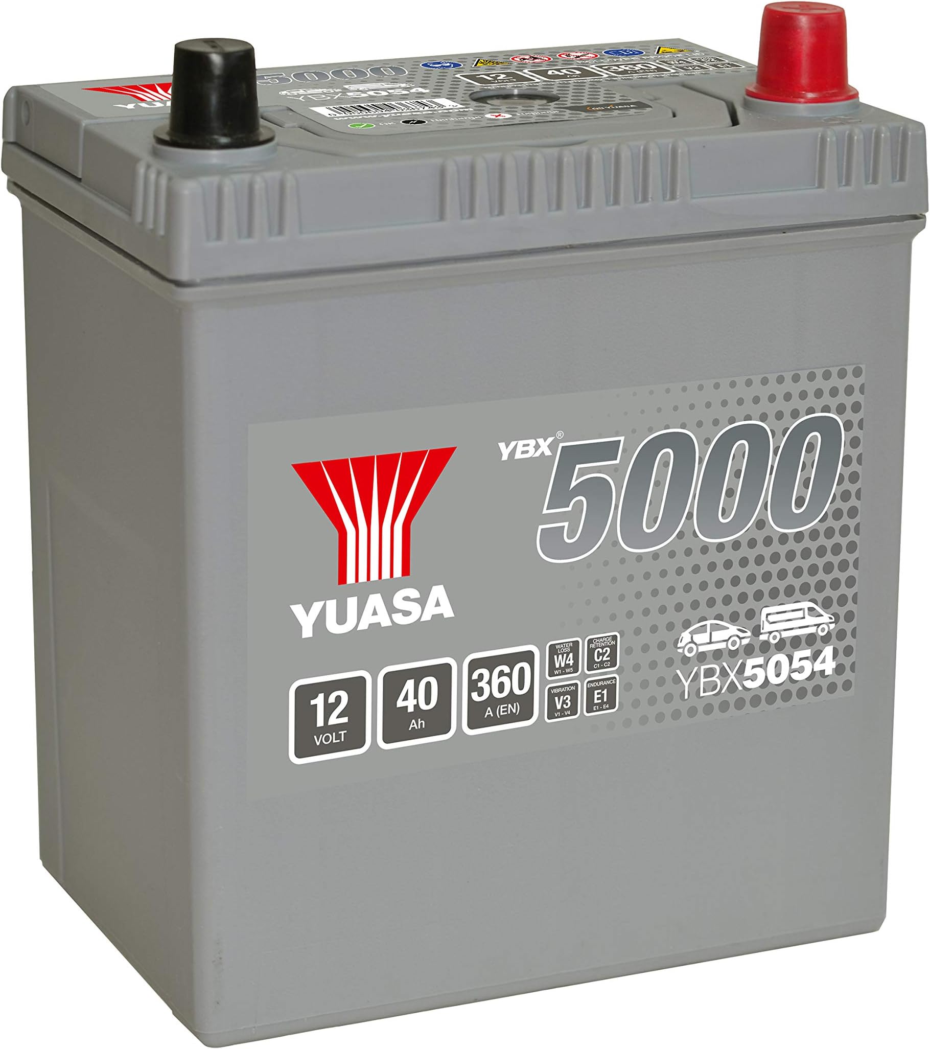 Yuasa YBX5054 12V 40Ah 340A Silver High Performance Battery : Amazon.co ...