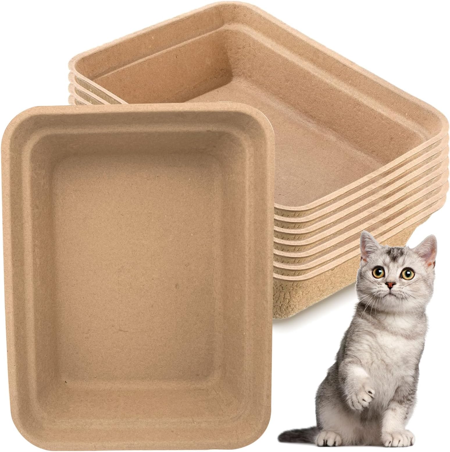 Amazon.com: Weewooday 30 Pack Disposable Cat Litter Box Foldable ...
