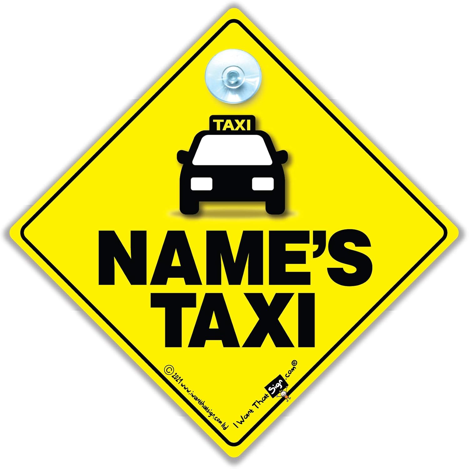 Personalised Custom Taxi Sign with Suction Cup, Baby On Board Style ...