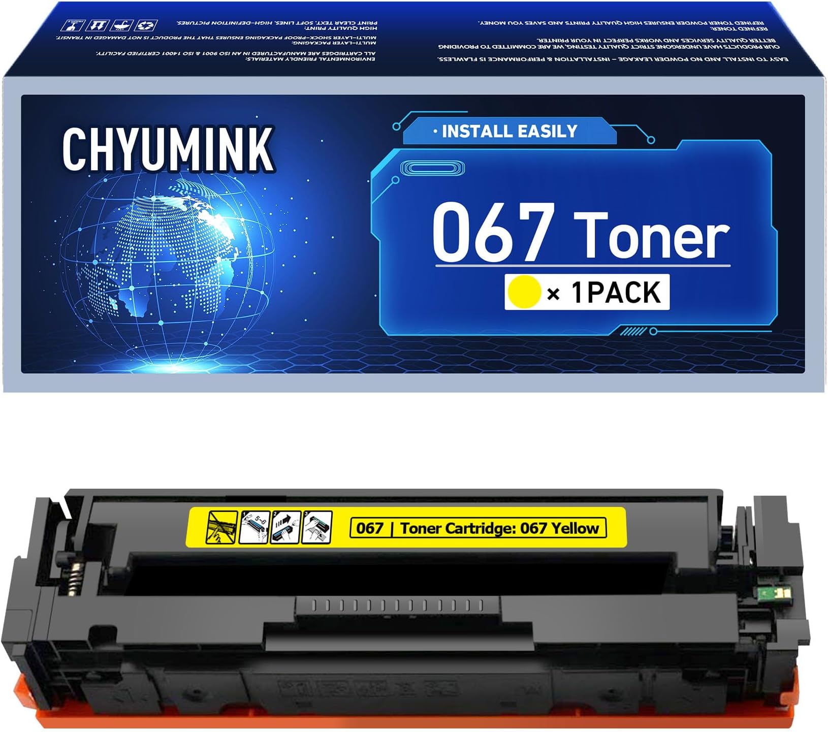 Amazon.com: 067 Yellow Toner Cartridge 1 Pack 067H Ink Cartridge Replacement for Canon 067 ...