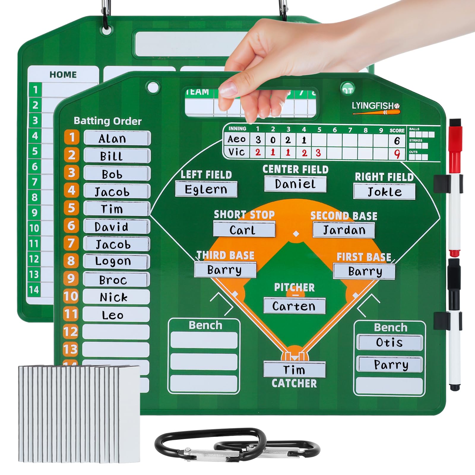 Dugout Lineup Board Accessories Baseball Lineup Magnets 40-Pack - 0 ...