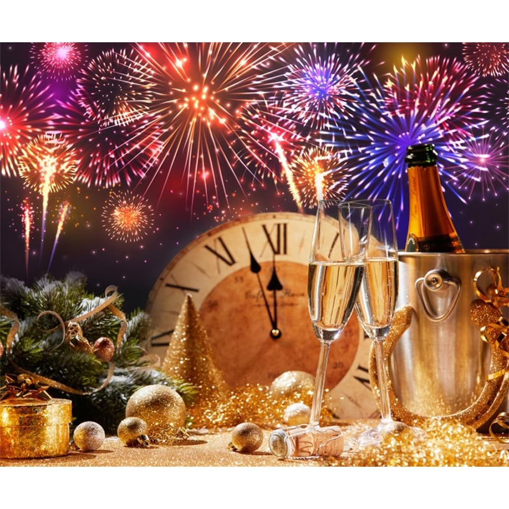 Amazon.com : New Years Backdrop 10x8ft Fabric Happy New Year Backdrop ...