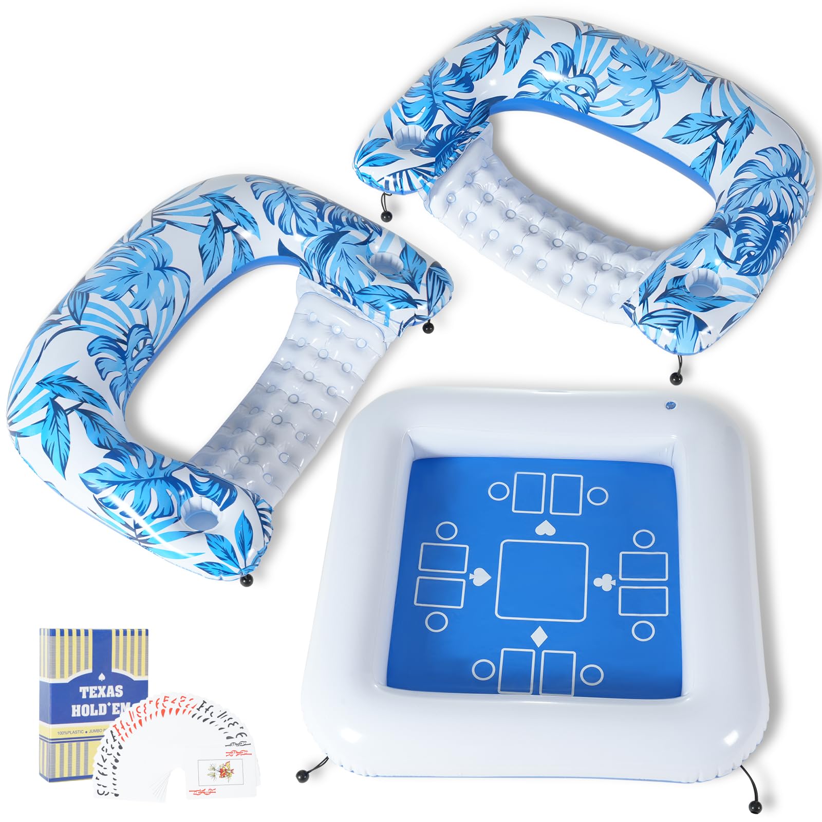 Enipate Inflatable Game Table Chairs with Waterproof Playing Cards ...