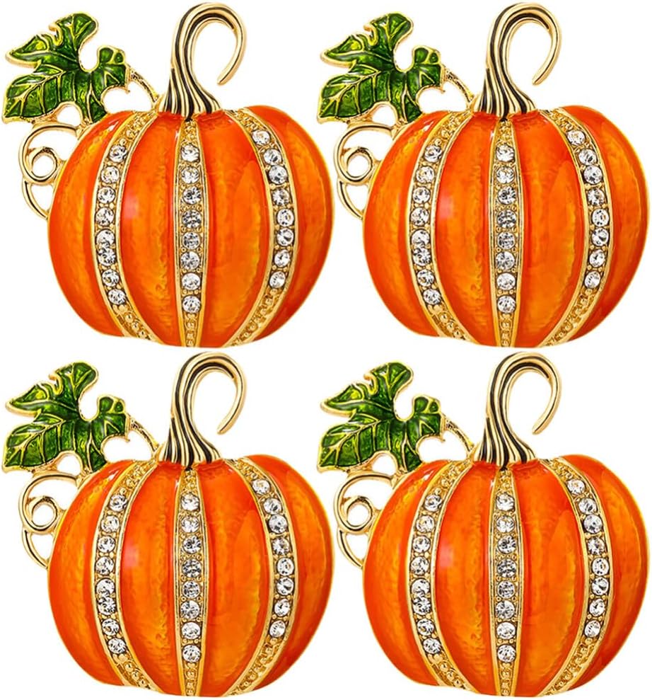 Amazon.com: Kichvoe 4pcs Halloween Napkin Rings Holder Pumpkin Napkin ...