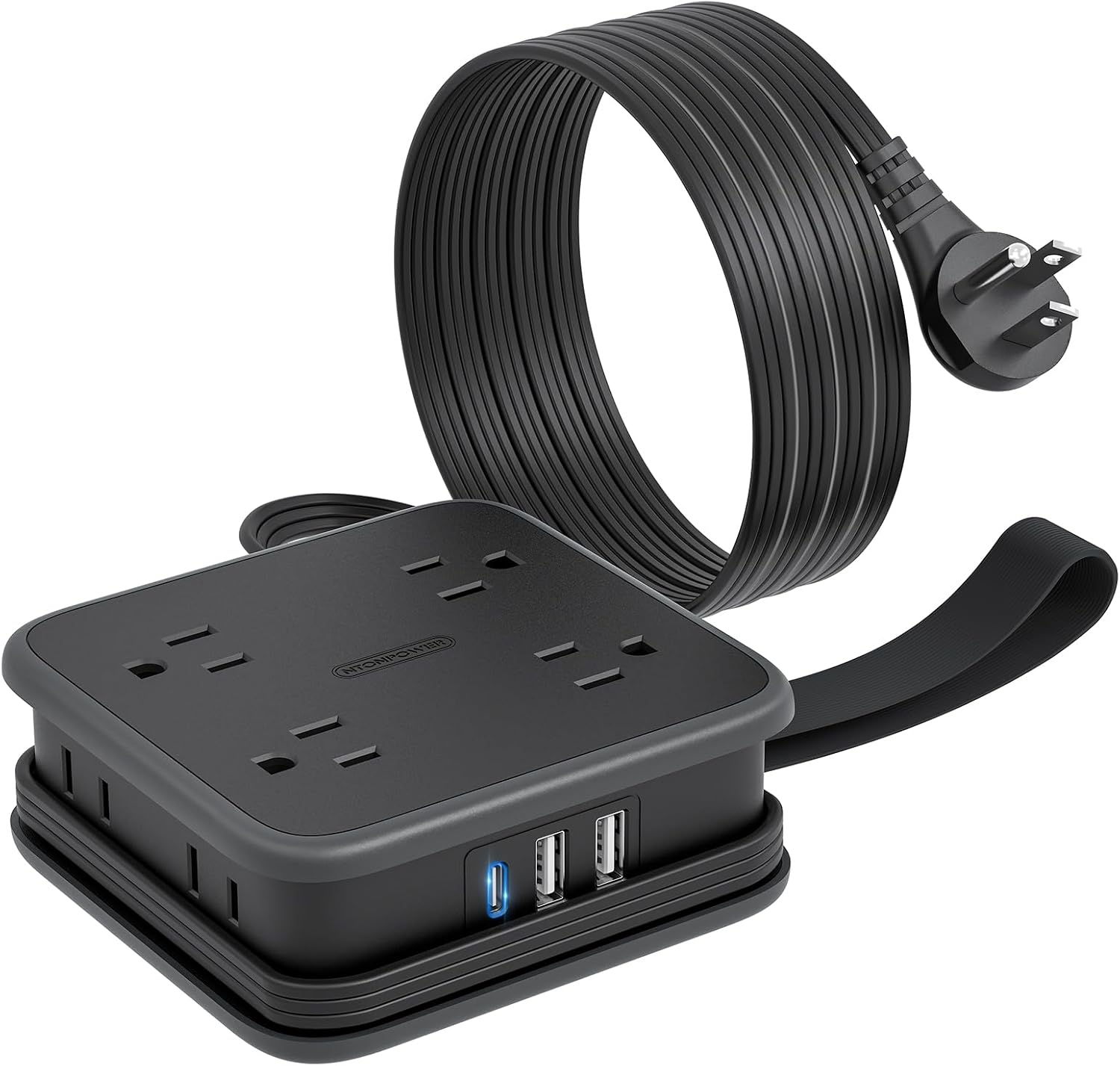 Amazon.com: NTONPOWER Flat Extension Cord 6 Feet, 8 Widely Outlets ...