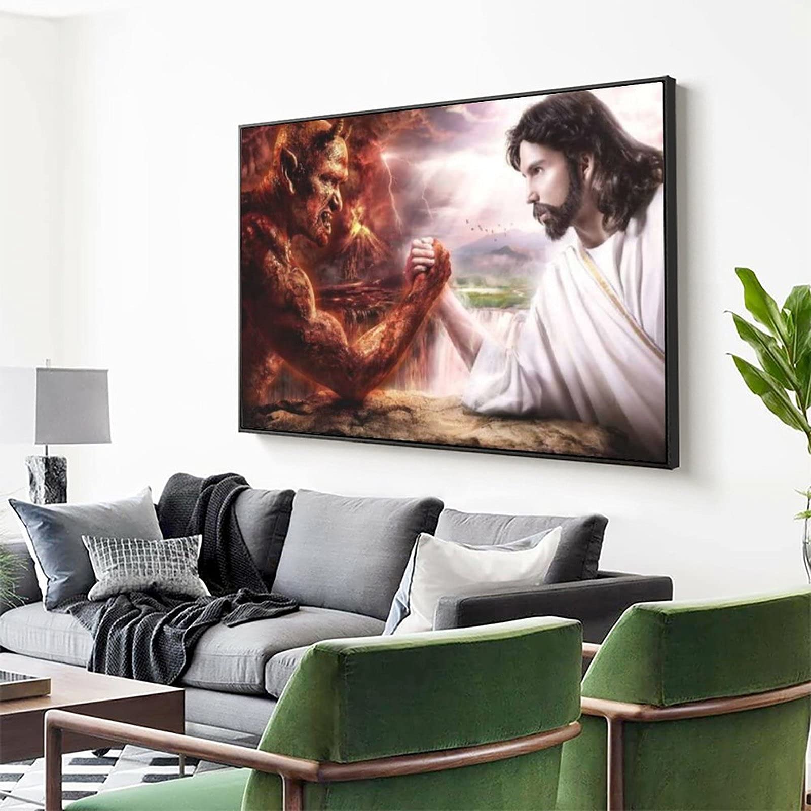 God Vs Satan Behang