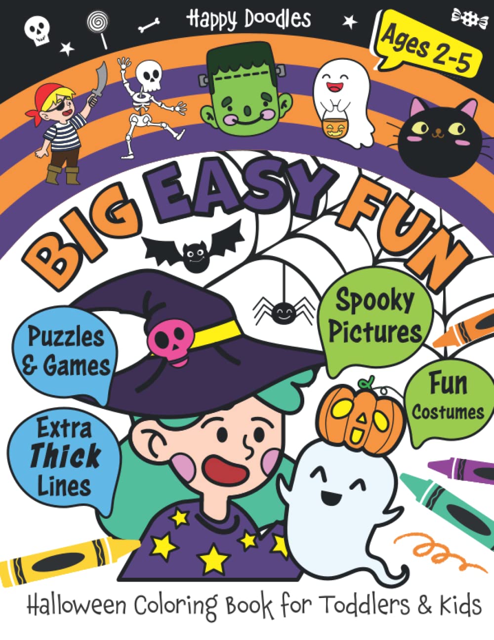 Big Easy Fun Halloween Coloring Book for Toddlers and Kids Ages 2-5 ...