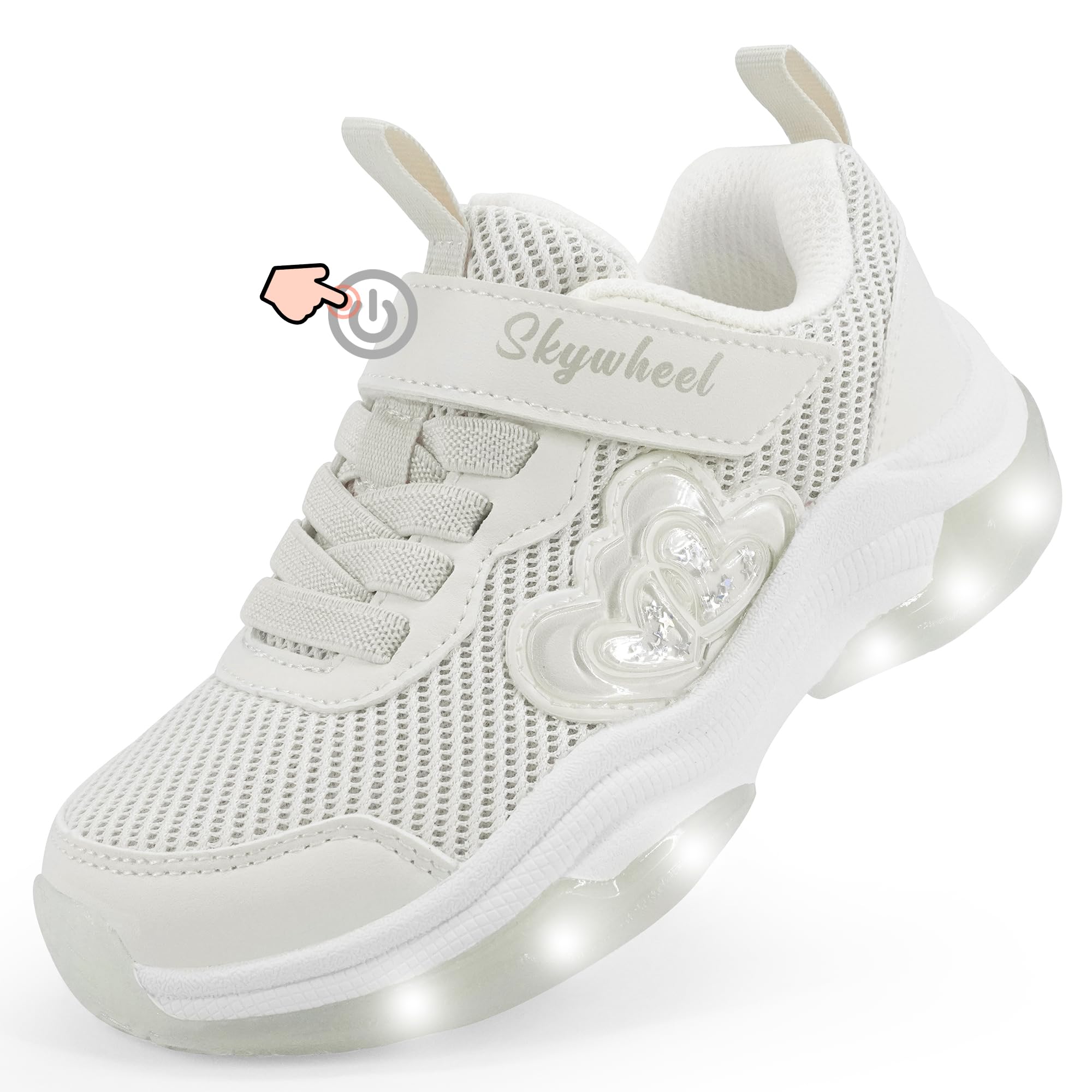 Snapklik.com : Light Up Sneakers For Girls White Tennis Shoes LED ...
