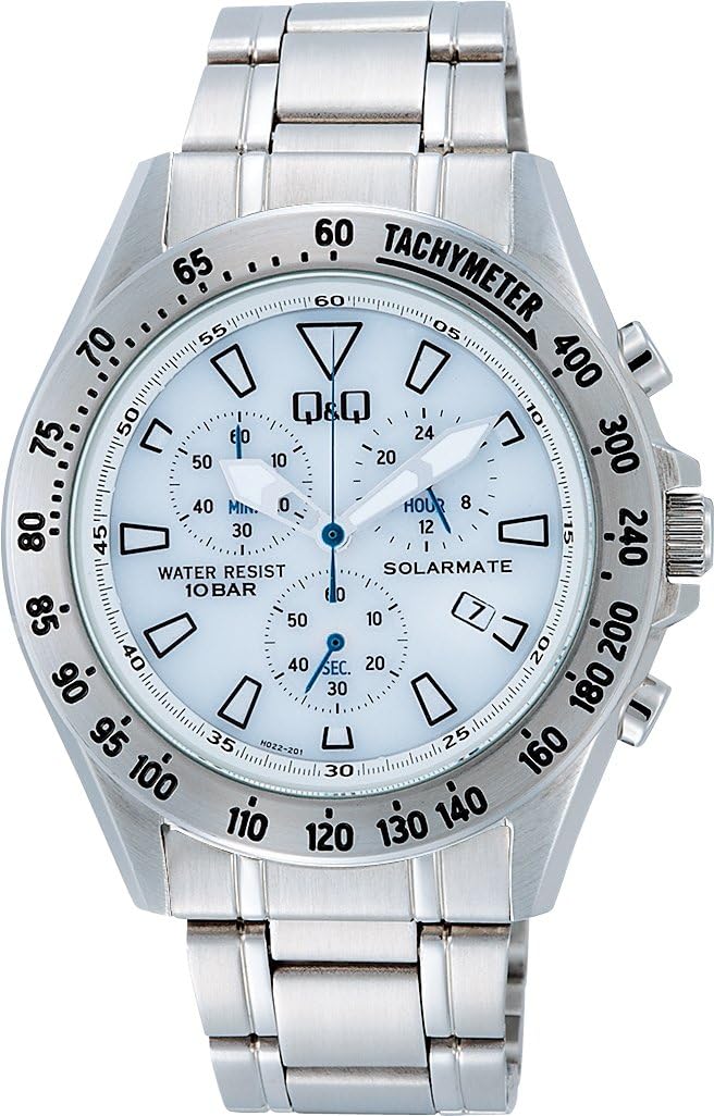 Amazon.co.jp: [シチズン キューアンドキュー]CITIZEN Q&Q 腕時計 SOLARMATE (ソーラーメイト) ソーラー電源 アナログ表示 クロノグラフ 10気圧防水 ...