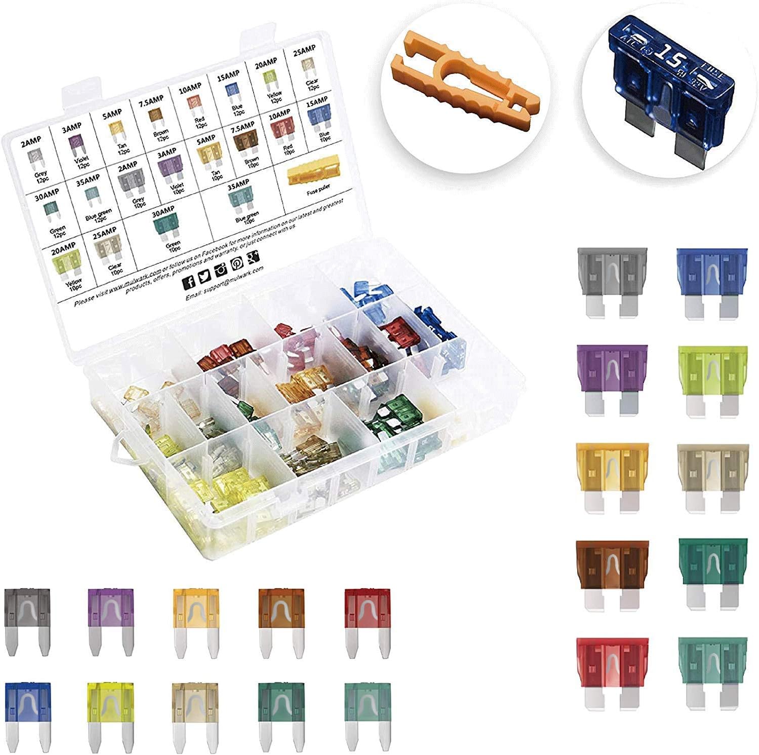 Amazon.com: 340 Pcs Assorted Standard & Mini & Low Profile Mini Auto ...