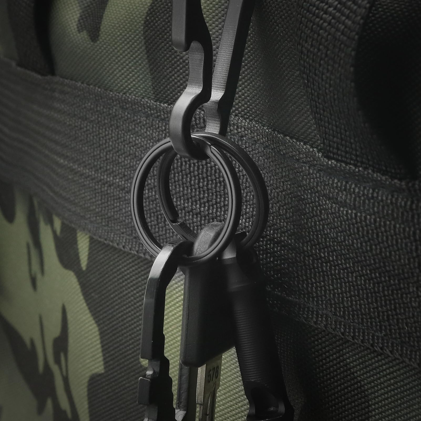 Snapklik.com : PJYTAC Black Titanium Side Pushing Key Ring For Key ...