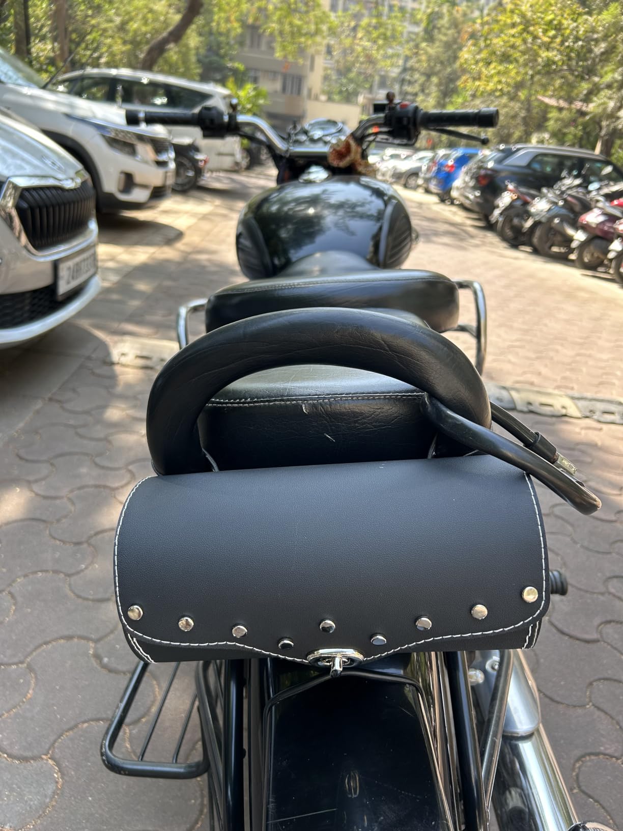 Dhe Best Leather Bike Side/Rear Saddle Bag Round Style Tool Storage ...