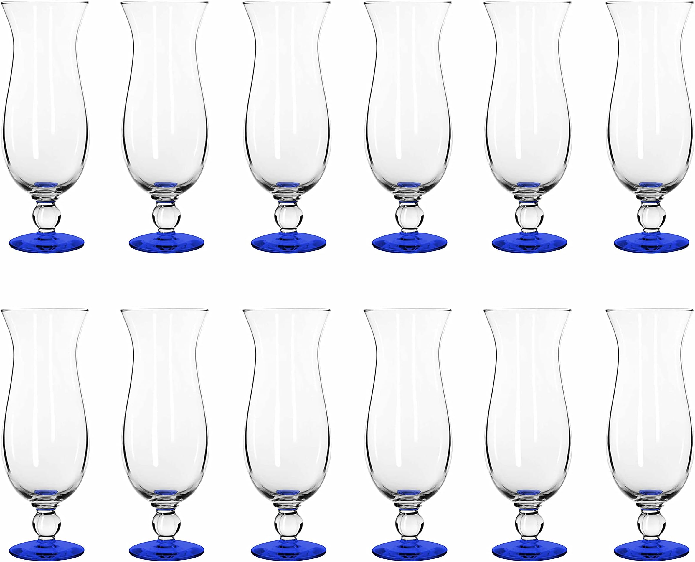 Amazon.com | Amici Home Aqua Rim Hurricane Glass | Set of 4 | Authentic ...