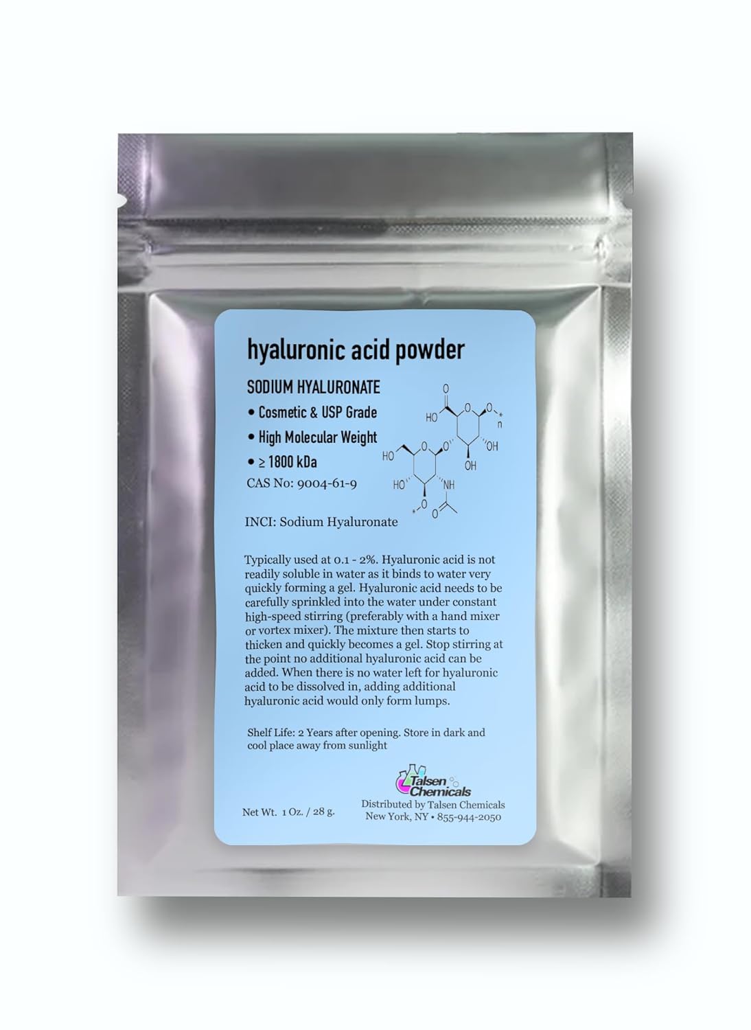 Amazon.com : Talsen Chemicals Pure Hyaluronic Acid Powder (1 oz. / 28 ...