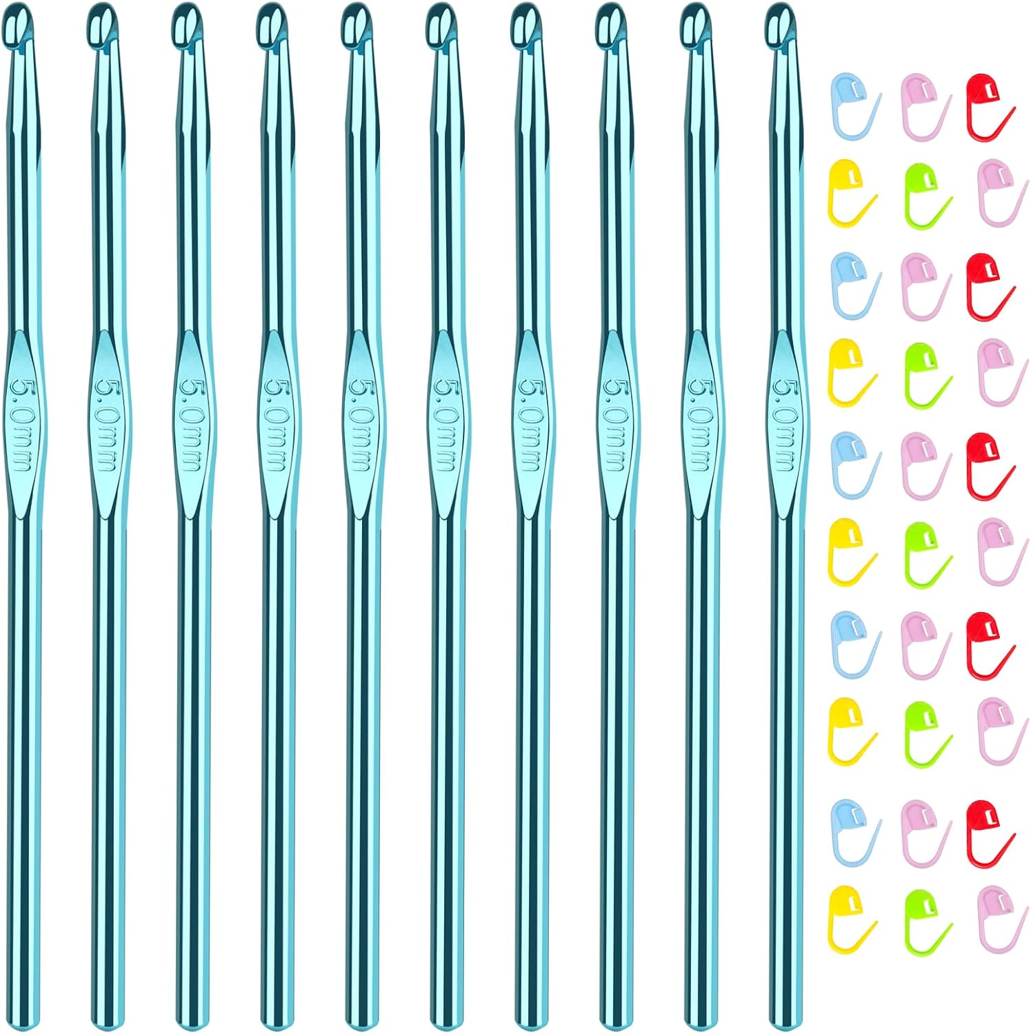 Amazon.com: Aeelike 10pcs Size H / 5.0mm Crochet Hooks,Aluminum Crochet ...