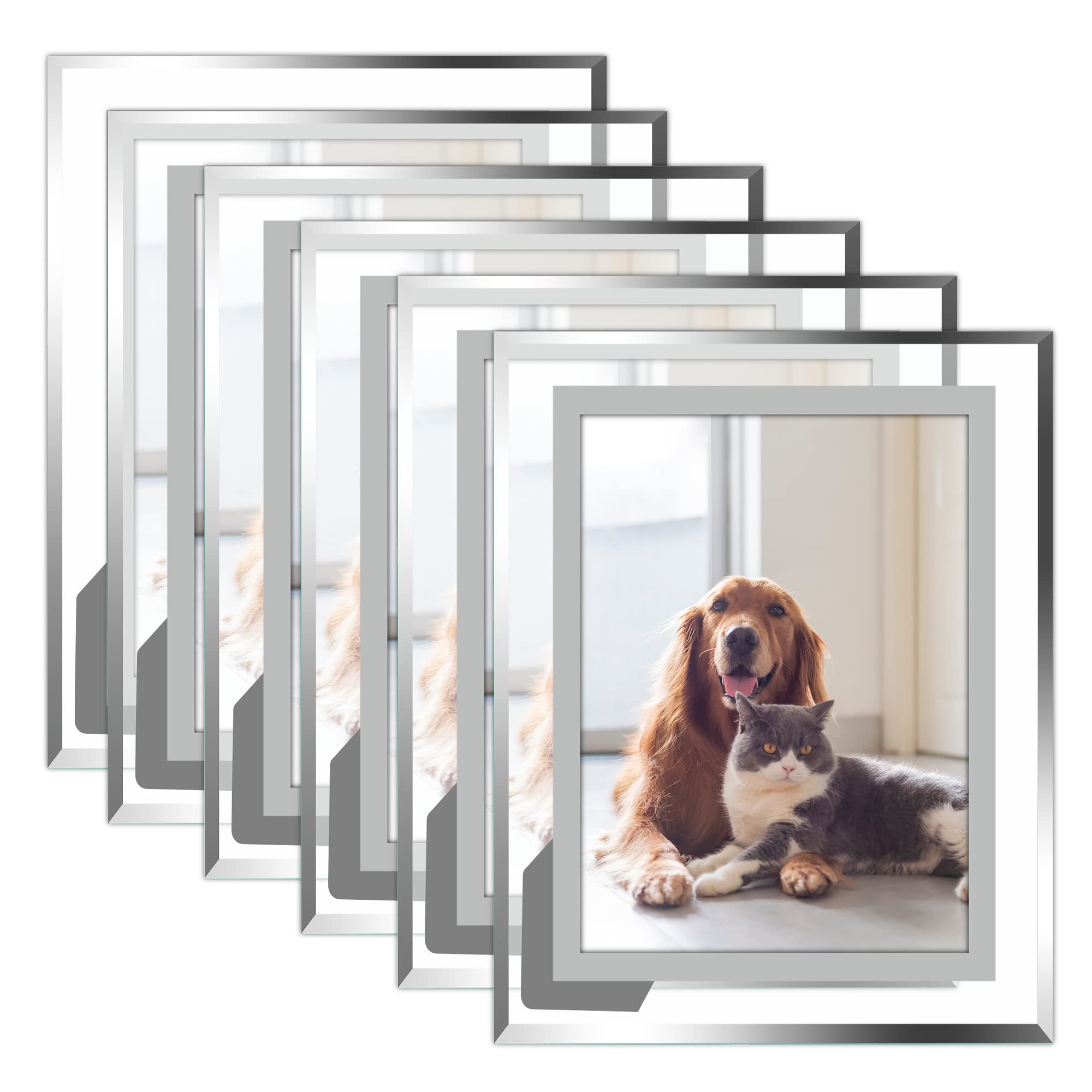 Amazon.com - Vienrose 6 Pack 5x7 Picture Frame, Glass Photo Frames Made ...