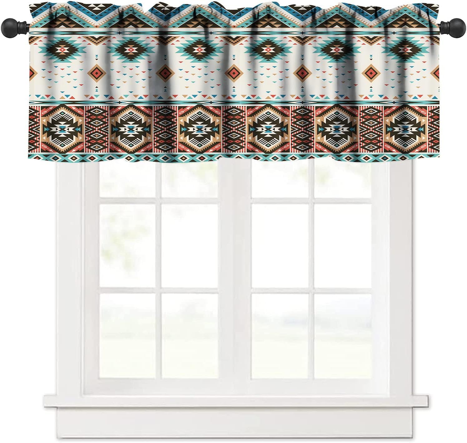 Amazon.com: Retro Geometric Pattern Window Valance,Southwestern Native ...