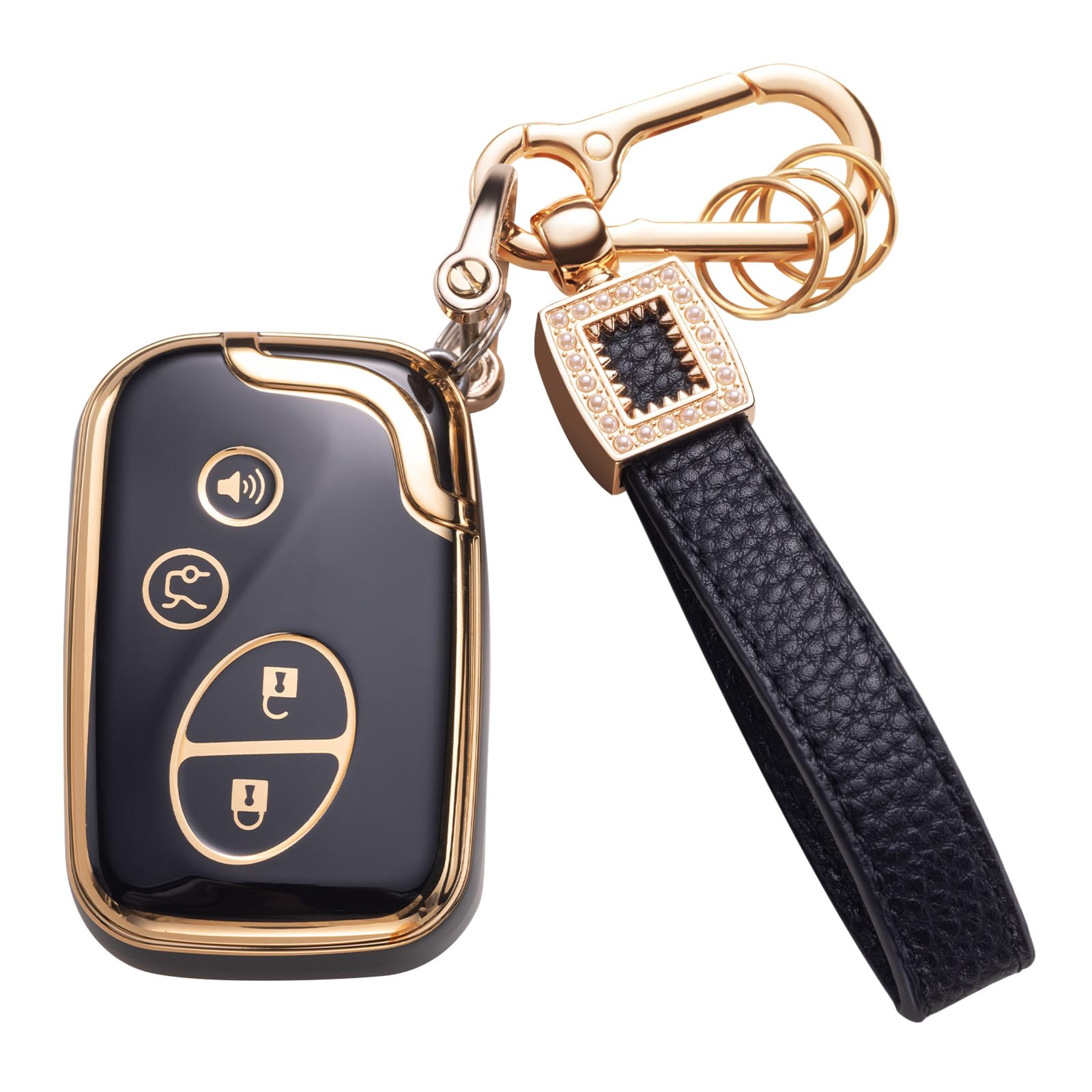 Amazon.com: CACARLIKE for Lexus Key Fob Cover with Leather Lanyard, Car ...