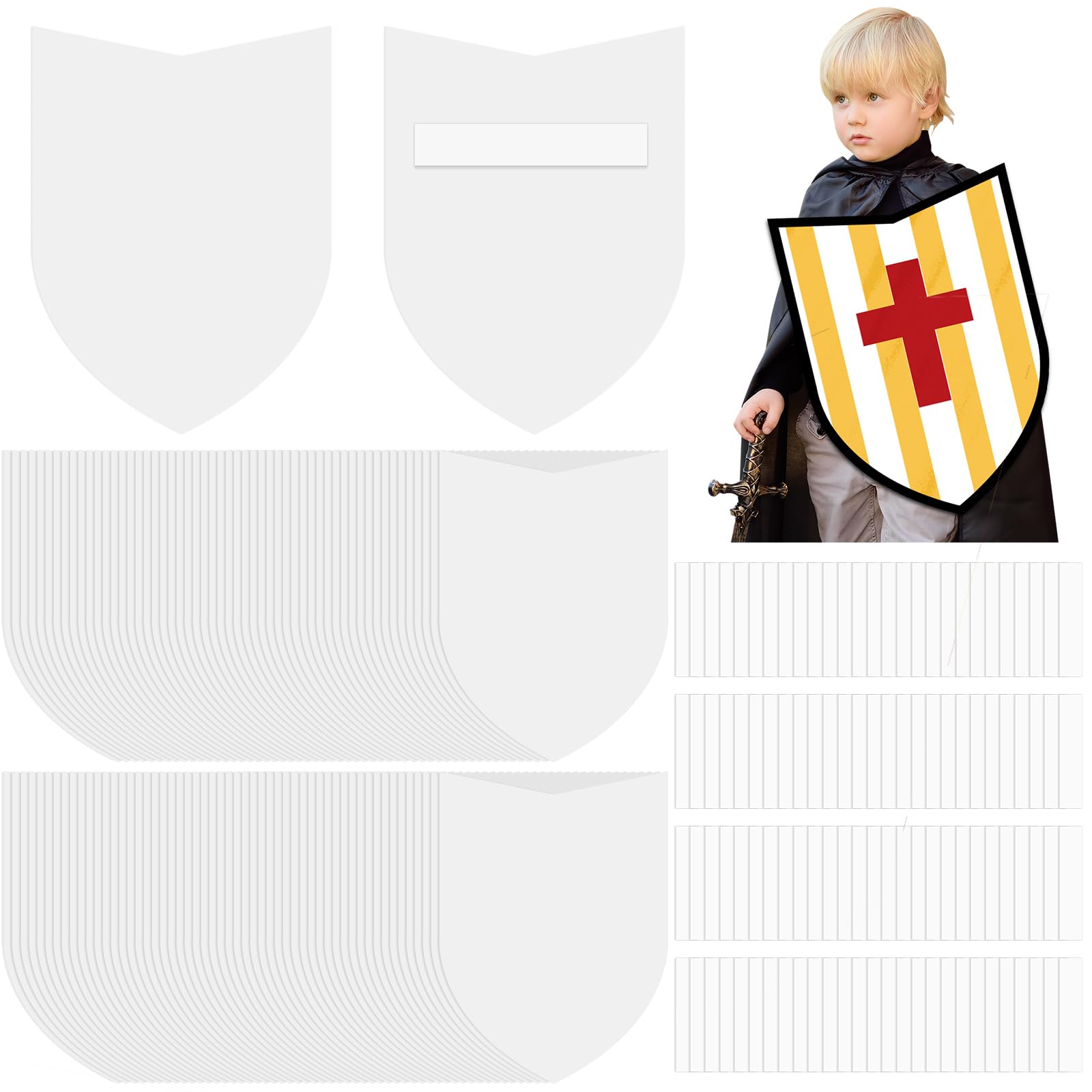 Snapklik.com : ReliThick 108 Pcs Paperboard Blank Shields DIY Shield ...