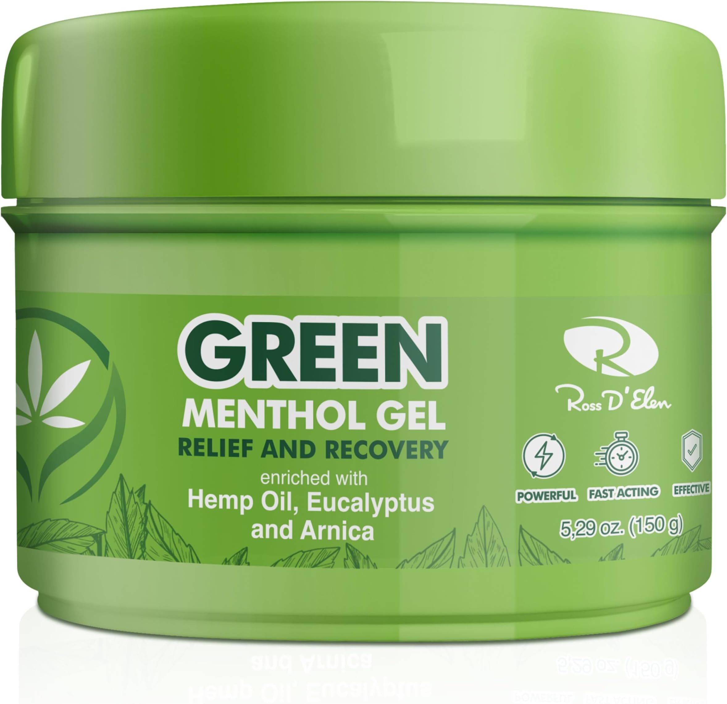 Amazon.com: ROSS D'ELEN Green Menthol Relief and Recovery Gel - Large ...