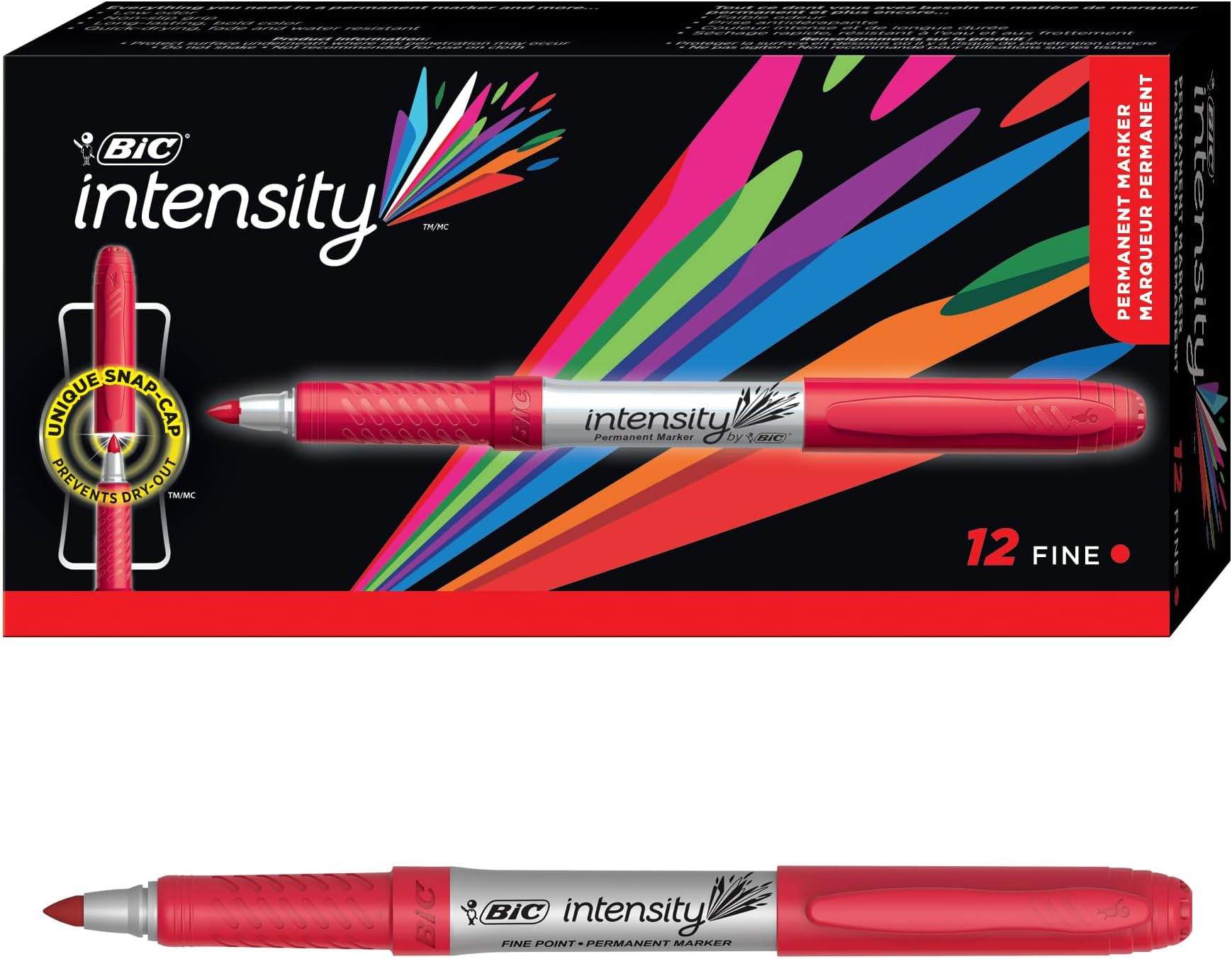 Amazon.com : STAPLES TRU RED Pen Permanent Markers Fine Tip Dozen ...