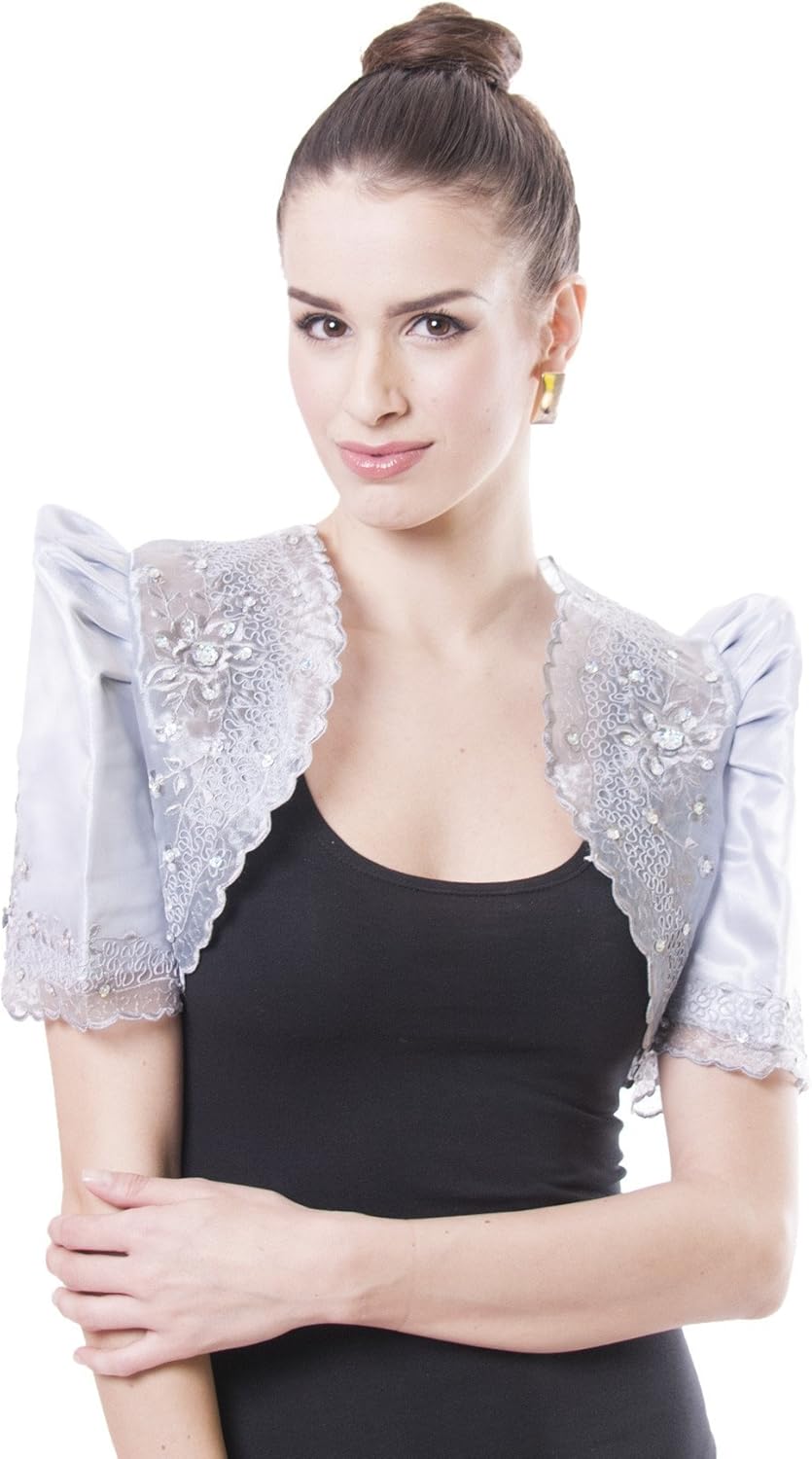 Traditional Philippine Attire Mestiza Bolero Silver 001 – Filipiniana ...