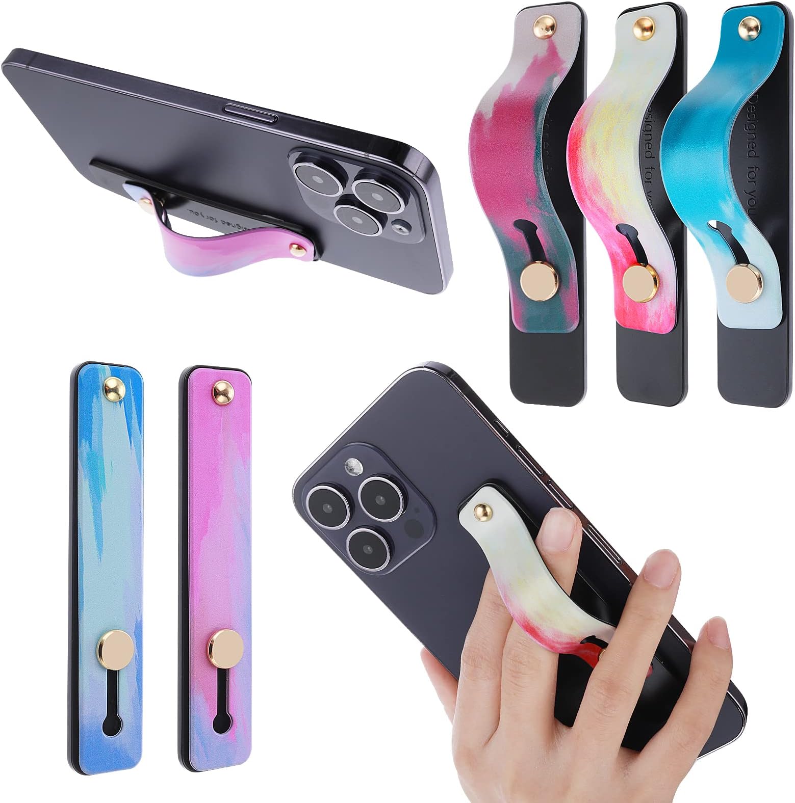 Amazon.com: Cobee Phone Loop Finger Holders, 5 Pcs Phone Strap Grip ...