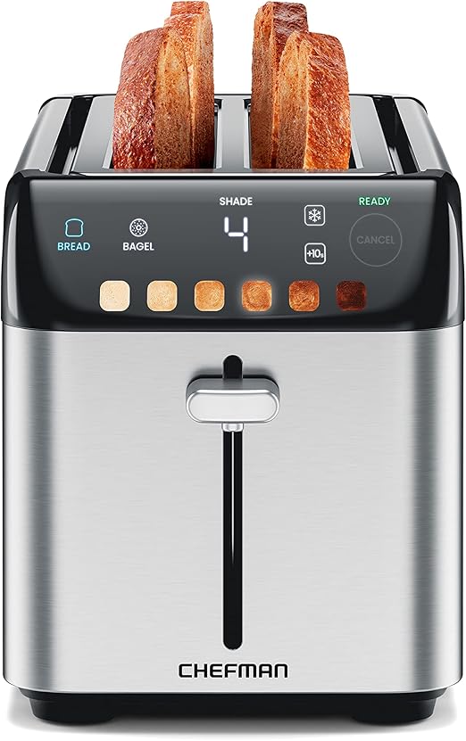 Chefman Smart Touch 4 Slice Digital Toaster with Extra-Wide Slots