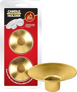 Amazon.com: Ner Mitzvah Reusable Metal Candlestick Liners and Drip ...
