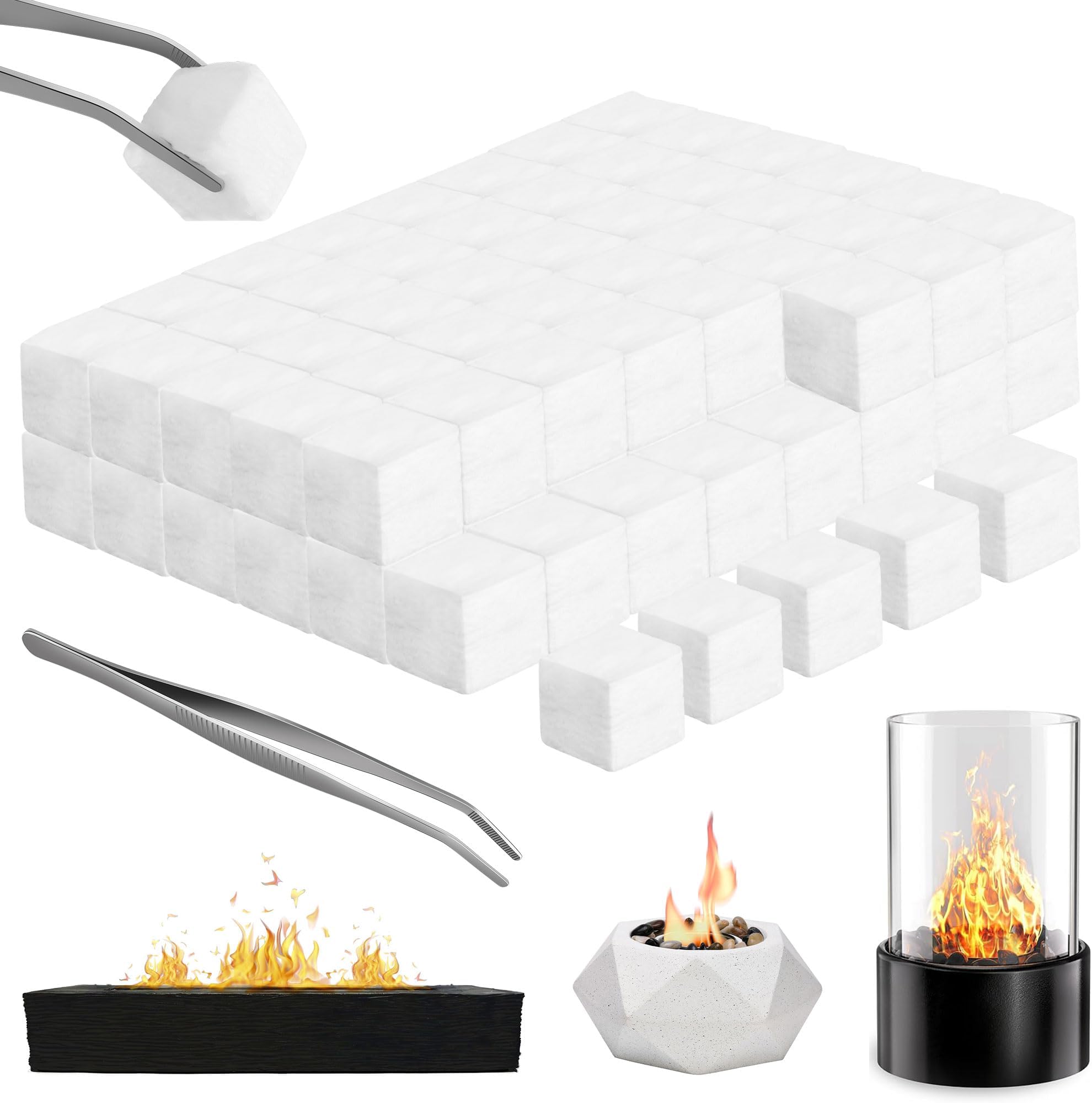 Amazon.com : 96 Pcs Small Ceramic Wool Wick for Tabletop Fire Pit ...