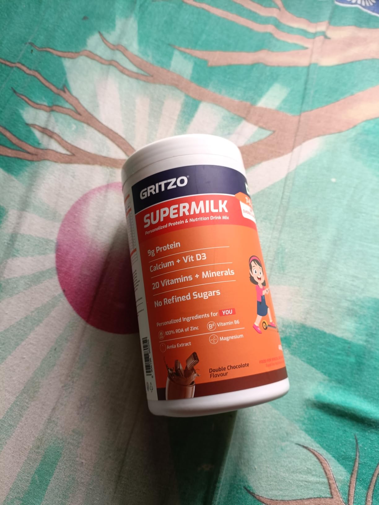 Gritzo SuperMilk Growth+ Protein Powder for 7-9y Girls