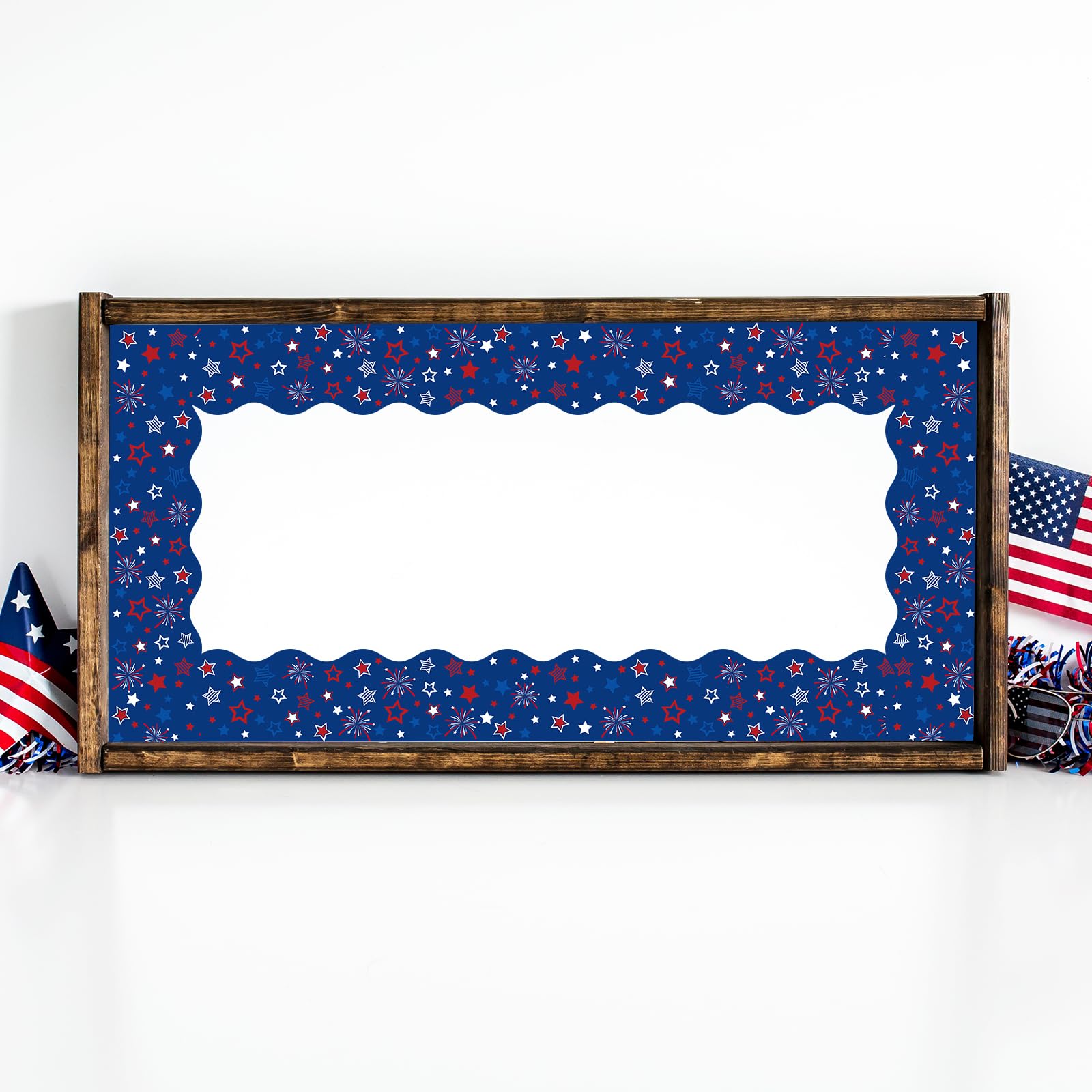 Border JarThenaAMCS 70.8Ft Patriotic Retro Bulletin Board Borders 72Pcs ...