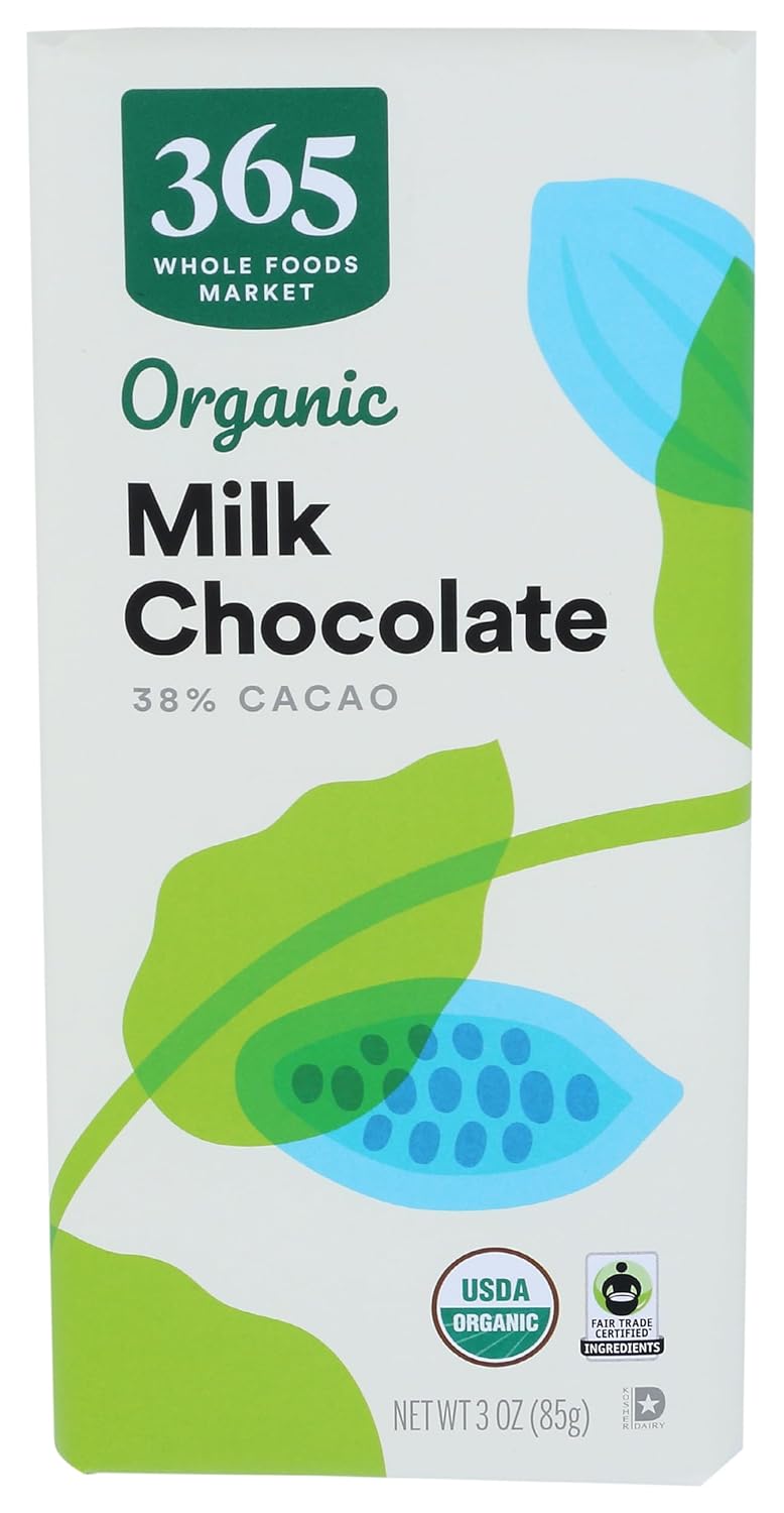 Amazon.com : 365 by Whole Foods Market, Organic Milk Chocolate Bar, 3 ...