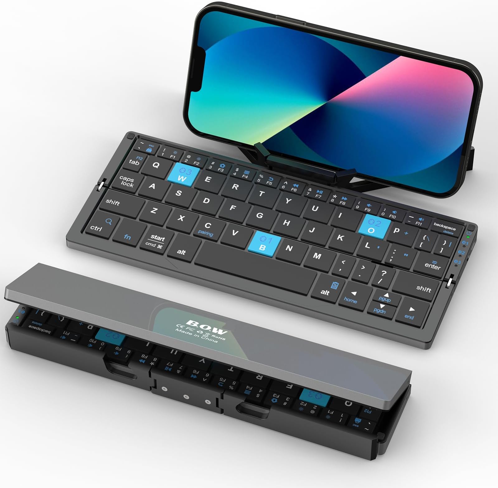 Bluetooth Keyboard Foldable with Magnetic Stand for iphone, Aluminum ...