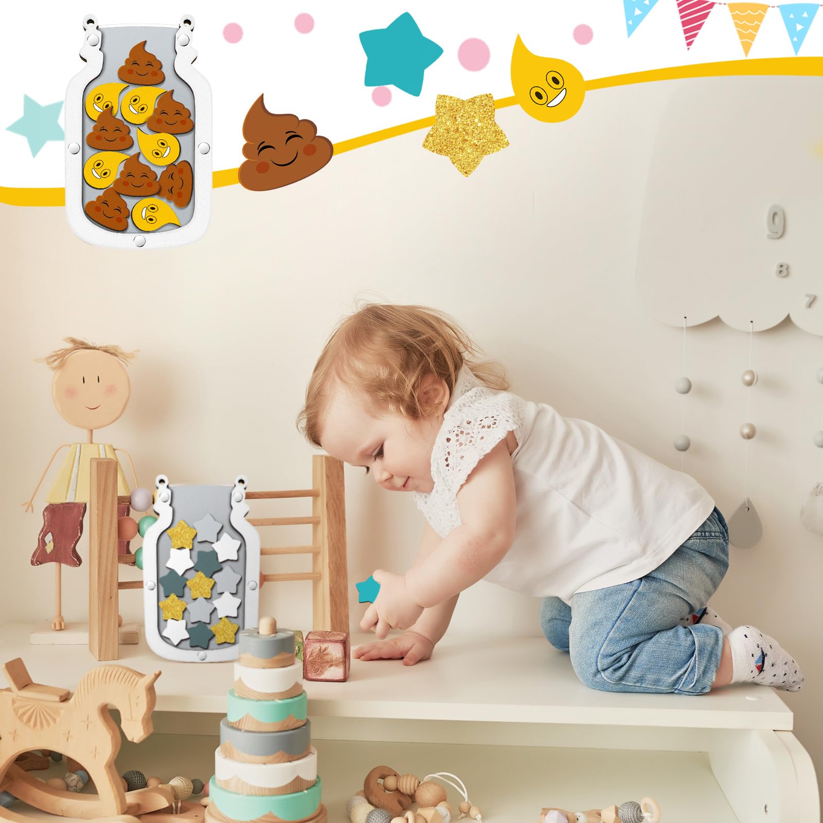 Snapklik.com : Qunclay Magnetic Reward Jar For Kids Pot Training Reward ...