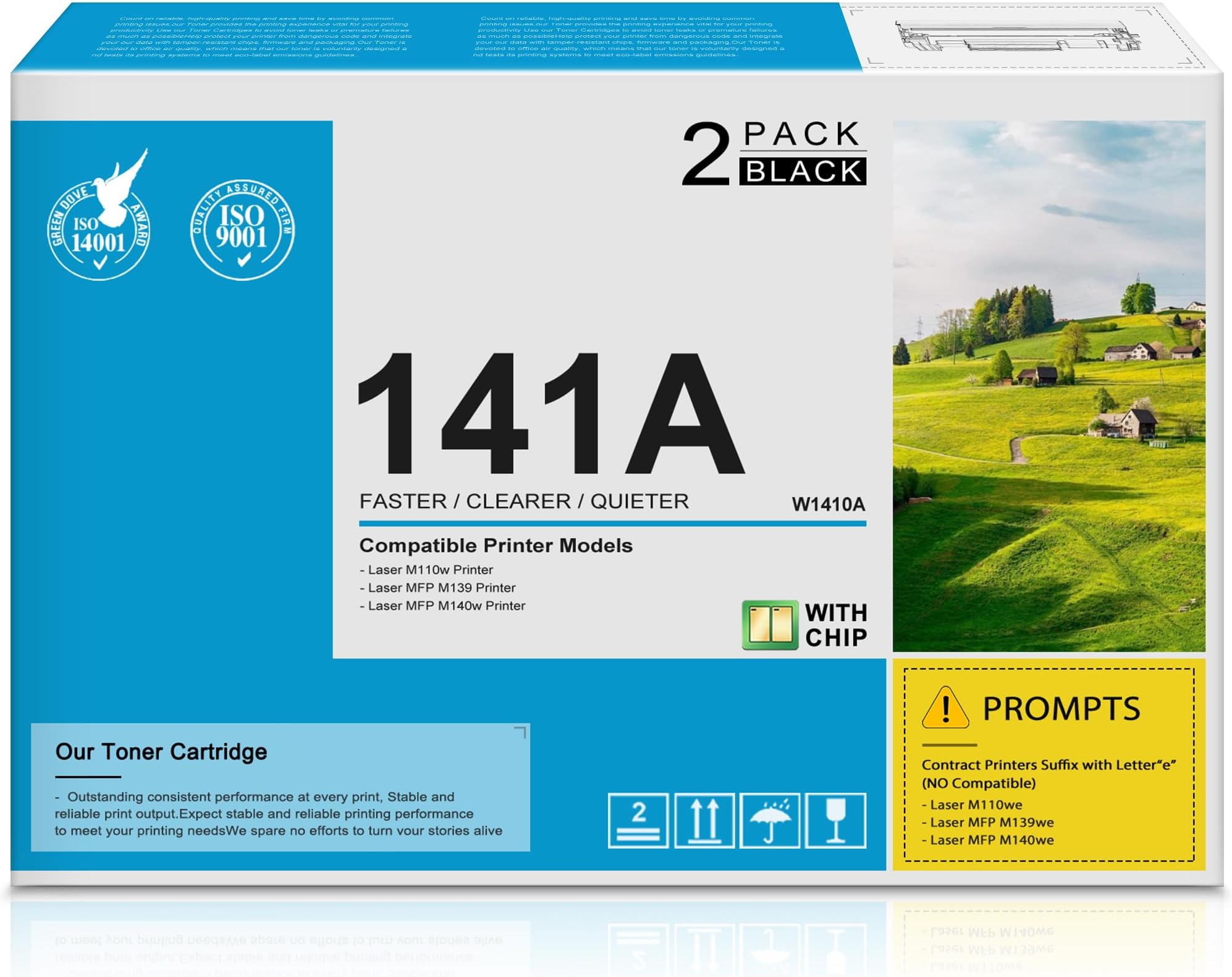 Amazon.com: 141A Black Toner Cartridge with Chip (2-Pack) | Ink Toner ...